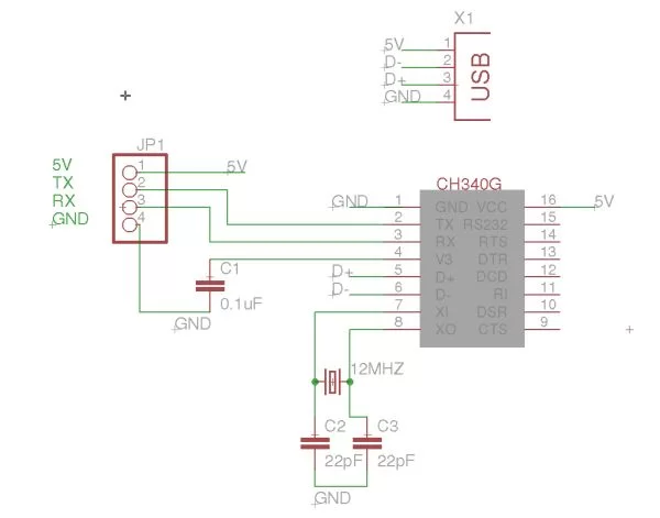 CH340G – alternative USB to serial IC