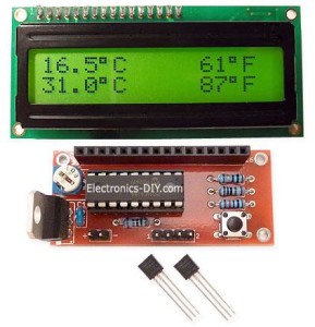 DS18S20 Dual Temperature Meter using pic microcontroller