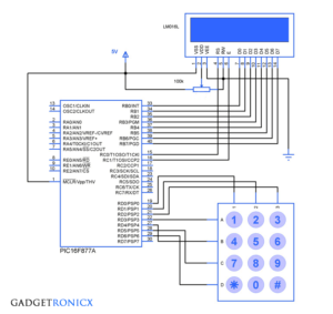 Interfacing LCD and Keypad with PIC16F877A Microcontroller