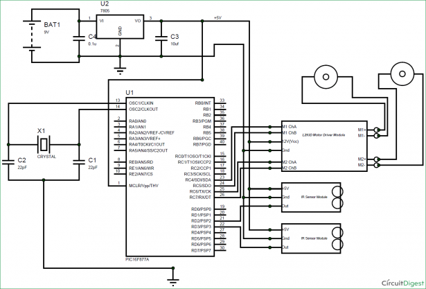 Line Follower Robot using PIC Microcontroller