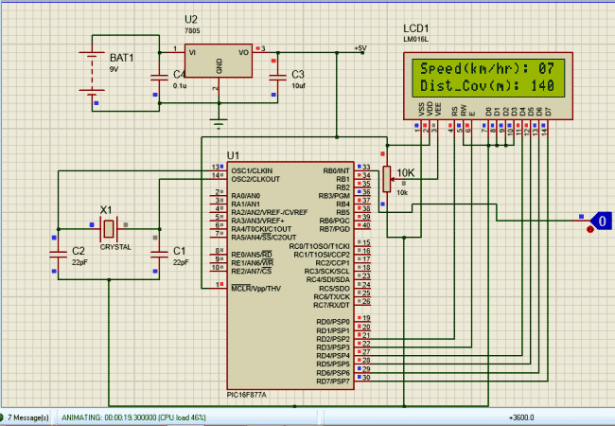 Digital Speedometer & Odometer Circuit using PIC Microcontroller