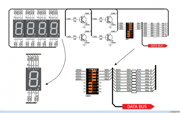 Multipulxing 7 Segment Display using PIC18F2550 Microcontroller