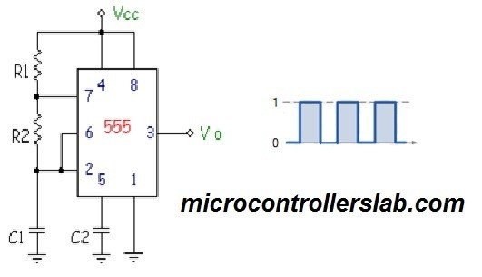 555 timer in different modes of operation with circuit diagram