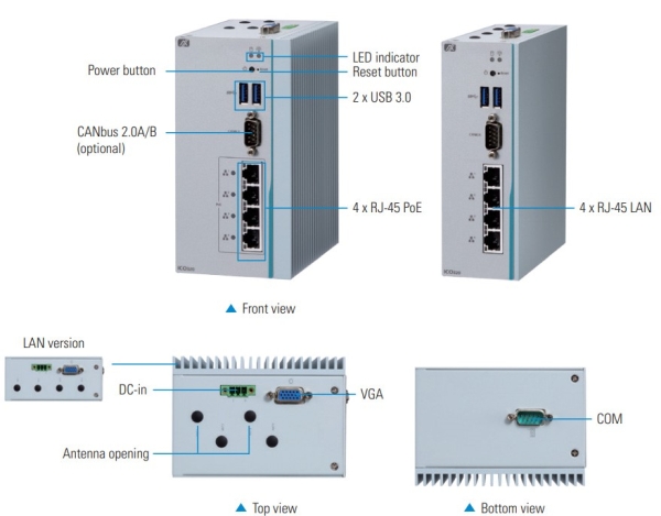New 4-POE DIN-RAIL EDGE Computer for IP Video Surveillance