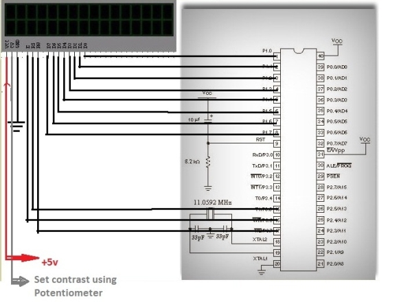 Displaying Font Characters on 16x2 LCD with 8-bit MCUs