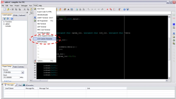 How to create custom characters on 16×2 LCD using PIC18F4550