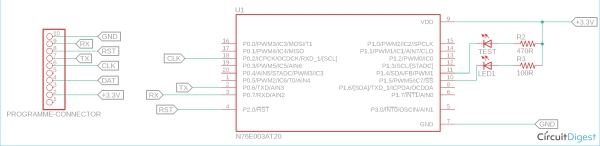 Timer-Based LED Blinking with Nuvoton N76E003 Microcontroller