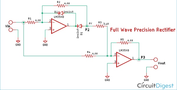 Half Wave and Full Wave Precision Rectifier Circuit using Op-Amp