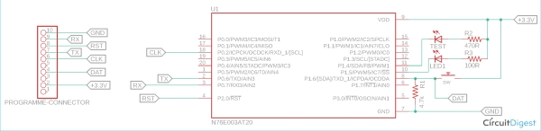 Simple Gpio Functions On Nuvoton N76e003 Led Blinking And Controlling Led Using A Push Button