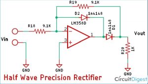 Half Wave and Full Wave Precision Rectifier Circuit using Op-Amp