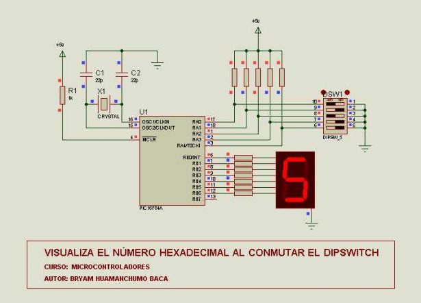 HEXADECIMAL, BINARY COUNTER CIRCUITS LED DISPLAY PIC16F84