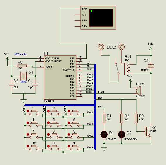 PROGRAMMABLE COMBINATION LOCK CIRCUIT PIC16F84