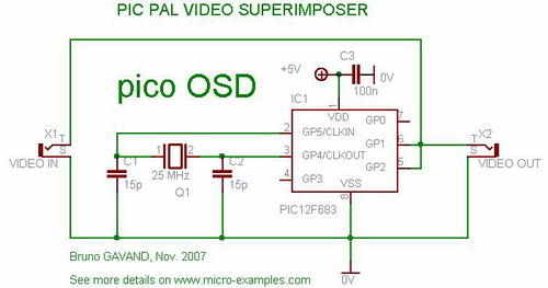 PIC12F683 VIDEO TEXT PAL – OSD