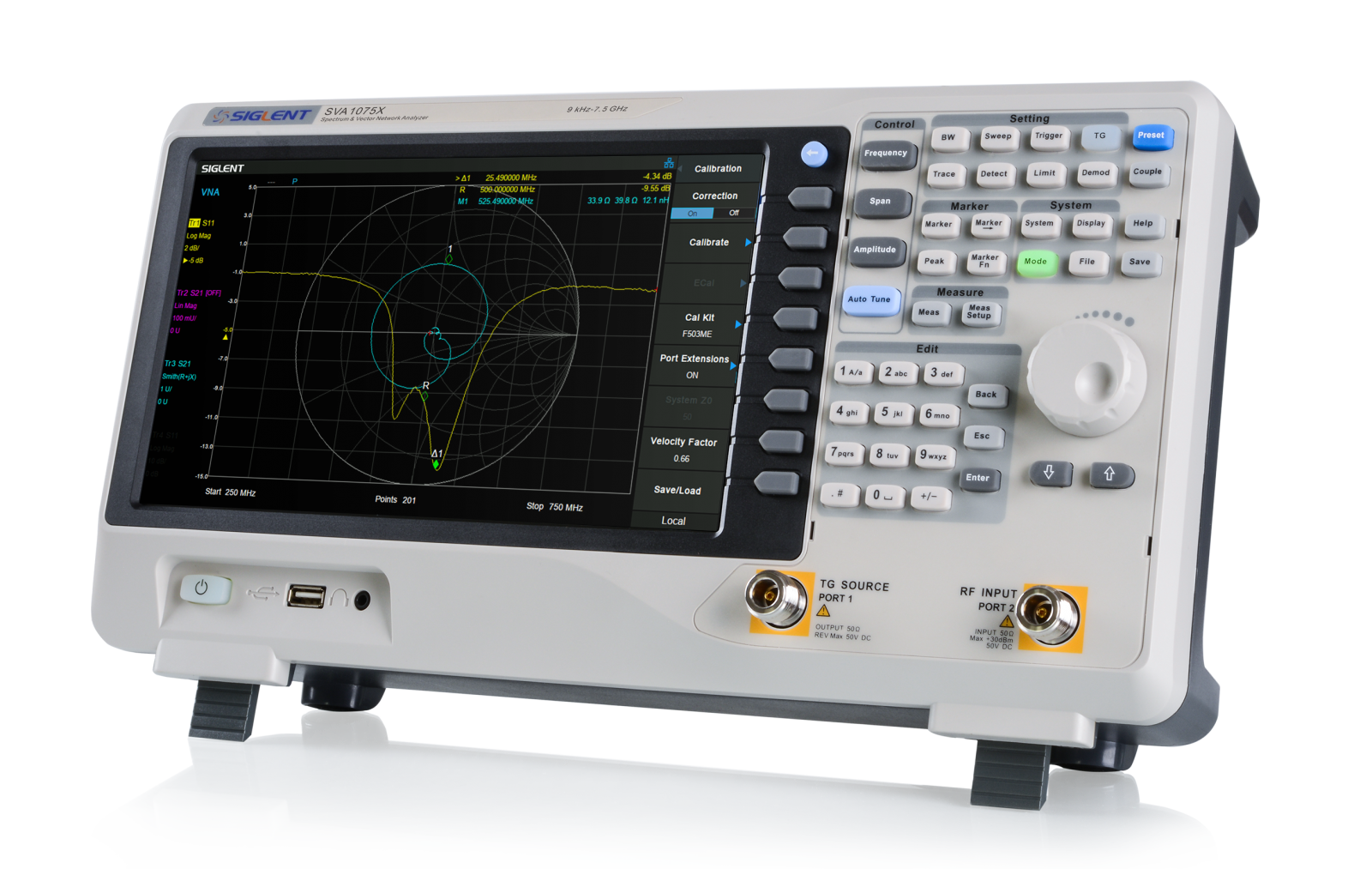 ECONOMICAL SVA1075X 7 5GHZ SPECTRUM VECTOR NETWORK ANALYZER