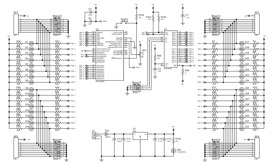 AN245 – MCP23016 Interfacing using PIC16F877A with Proteus Simulation
