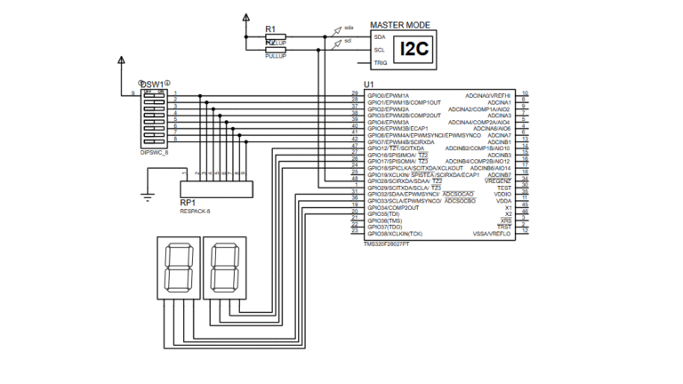 I2C Communication using TMS320F28027PT with Proteus Simulation