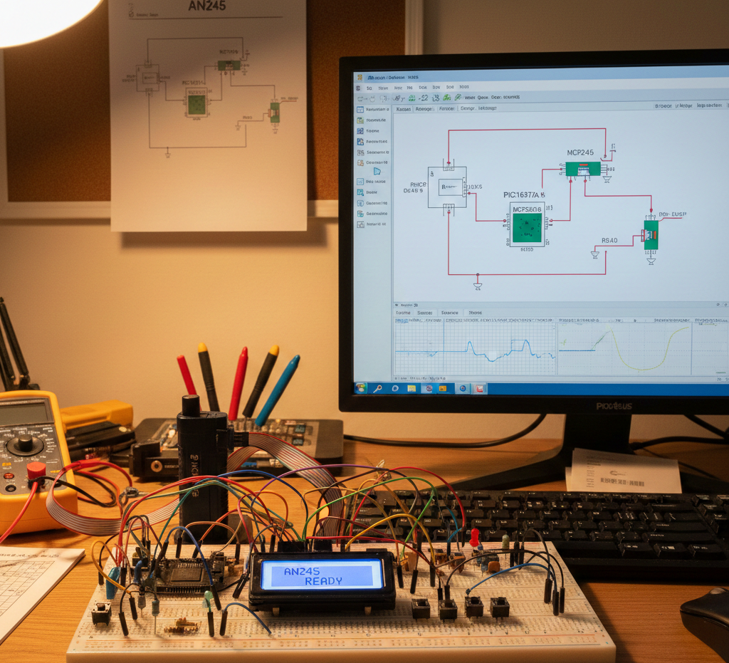 AN245 – MCP23016 Interfacing using PIC16F877A with Proteus Simulation