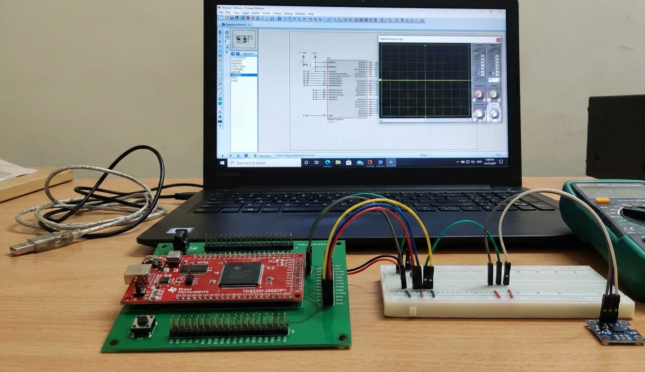 I2C communication using TMS320F28027PT in Proteus Simulation