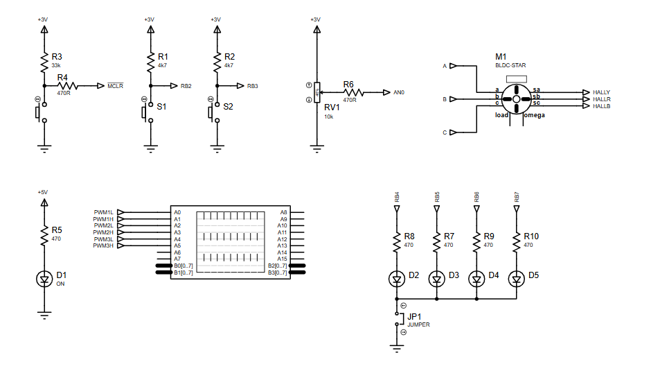 Sensored BLDC Motor Control using dsPIC33FJ12MC202 with Proteus Simulation